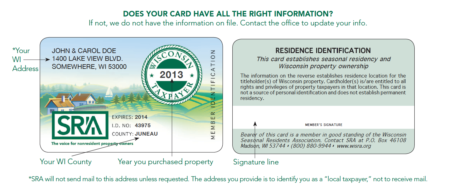 ID Card – Wisconsin Seasonal Residents Association